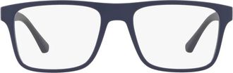 Emporio Armani Homme, Accessoires, Bleu, Taille: 54 MM Lunettes de soleil rectangulaires