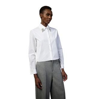 Liviana Conti Cropped Baumwollhemd - - Blouses & Shirts - Damen - Wei&szlig; - L