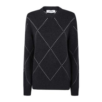 Gran Sasso Homme, Pulls, Gris, Taille: 2XL Pull ras du cou &agrave; motif losanges