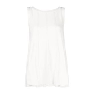 Malo Wei&szlig;e Bluse mit ausgestellten Rippen - - Tops - Damen - Wei&szlig; - XS