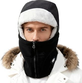 Generico Couvre-visage pour climats froids, chapeau thermique de protection - capuche thermique pour homme avec cache-cou | pour cyclisme, randonn&eacute;e, course, c
