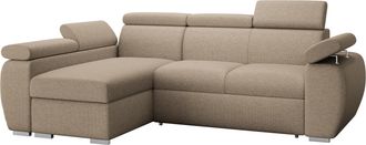 Mirjan24 Ecksofa Boston Mini, Eckcouch mit Schlaffunktion und Bettkasten, Polsterecke mit Einstellbare Kopfst&uuml;tzen, L-Sofa, Polstergarnitur, Wohnlandschaft (Ar