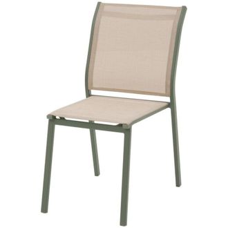 Hesperide Hesperide - Chaise de jardin empilable Essentia lin & vert laurier aluminium et texaline - Hespéride