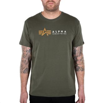 Alpha Industries Alpha Industries Alpha Label T T-Shirt f&uuml;r Herren Dark Olive