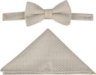 Wilvorst Set aus Schleife und Einstecktuch in seidigem Glanz in