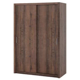 Selsey Rinker - Kleiderschrank/Schwebet&uuml;renschrank 2-t&uuml;rig optional mit Spiegel, 150 cm (Eiche Monastery ohne Spiegel)