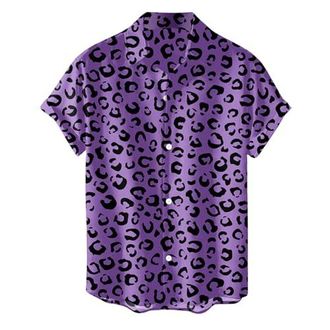 Generic Chemise hawa&iuml;enne &agrave; manches courtes pour homme - Chemise tropicale amusante - Grande taille - Cara&iuml;bes - Revers floral - Motif hawa&iuml;en - Palmier - Cro