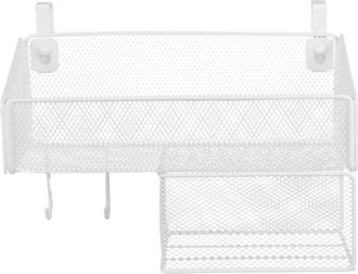 Cabilock Metall H&auml;ngeregal f&uuml;r Etagenbett Wei&szlig; mit Taschentuchhalter Stabiles Bett Organizer Regal f&uuml;r Studentenwohnheim und Schlafzimmer Platzsparender Nachtt