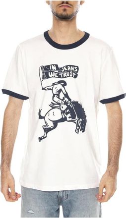 Wrangler Homme, Tops, Blanc, Taille: XL T-shirt &agrave; bords contrast&eacute;s