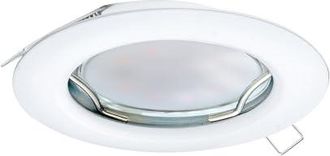 Eglo Einbaustrahler Peneto, Spot aus Stahl in Wei&szlig;, Einbauleuchte mit GU10 Fassung, LED Leuchtmittel inklusive, Einbaustrahler flach, &Oslash; 7,8 cm