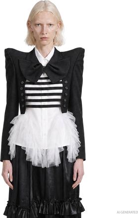 Comme Des Gar&ccedil;ons Lace Open Blazer