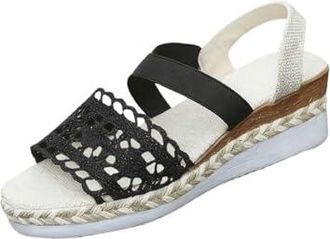 Generic Sandales compens&eacute;es pour femme - Respirantes - Style d&eacute;contract&eacute; - Bout ouvert - &Eacute;l&eacute;gante - Semelle &eacute;paisse - Classique - Confortables - Polyvalentes 