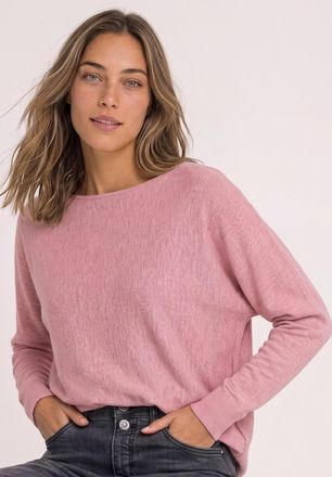 Street One Strickpullover STREET ONE, Damen, Gr. 34, rosa (vintage blush meliert), Stoff, 30% Polyester, 29% Polyacryl, 21% Viskose, 20% Polyamid, unifarben, reg