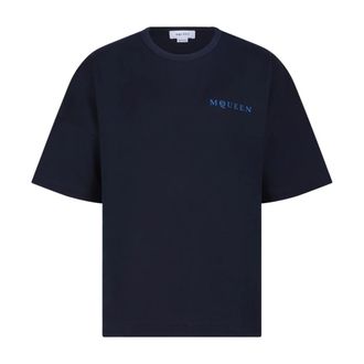 Alexander McQueen Logo Oversized T-Shirt - - Tops - Herren - Blau - M
