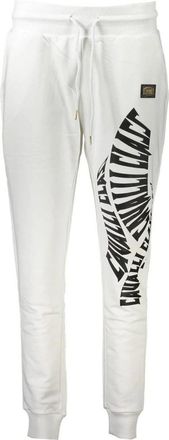 Cavalli Femme, Pantalons, Blanc, Taille: 38 FR Pantalon sportif en coton blanc avec impression