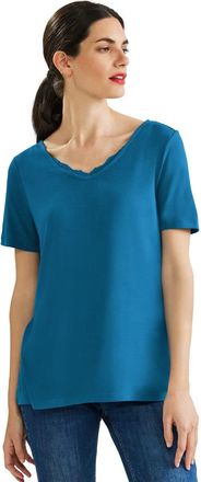 Street One Damen A319390 Kurzarmshirt, Deep Splash Blue, 38