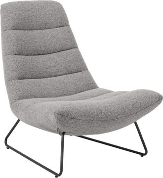 Selsey Selsey FORGENTS - Fauteuil lounge avec rembourrage confortable et structure en m&eacute;tal, gris