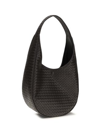 Bottega Veneta Womens Shoulder Bag Ovetto Espresso Espresso-Brass Lambskin Espresso/brass