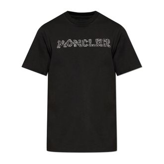 Moncler T-Shirt aus Baumwolle mit Logostickerei - - Tops - Herren - Schwarzk - XL