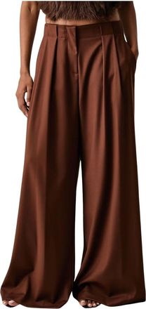 Ermanno Scervino Pantalon Palazzo &agrave; plis - Femme - Pantalons - Brun - Taille: 40 FR