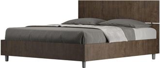 Les Tendances Les Tendances - Bett mit Lattenrost 160x190, gerades Kopfteil aus Demas-Walnuss