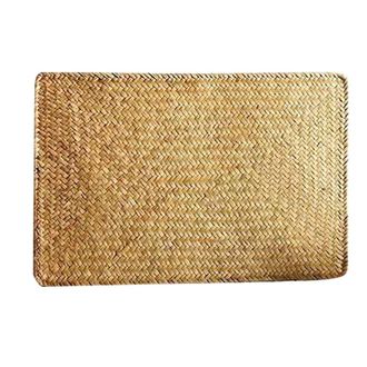 BESPORTBLE HIAKDOFT Gewebtes Platzset Rechteckig aus Naturrattan Tischunterlage Hitzebest&auml;ndig und rutschfest Verbr&uuml;hungsschutz f&uuml;r Teetassen und Besteck Tischde