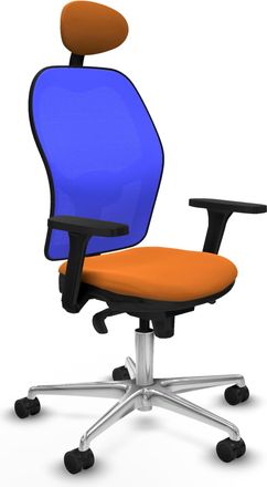 Piqueras y Crespo Chorquera Computerstuhl mit 3D-Armen, h&ouml;henverstellbarer Lendenwirbelst&uuml;tze und festem Kopfteil, ausgestattet mit 5 Positionen und injiziertem Schaums