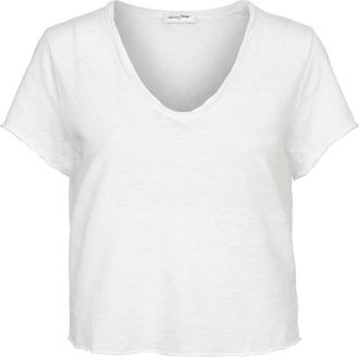 American Vintage Femme, Tops, Blanc, Taille: 42 FR Sonoma V-Neck T-Shirt