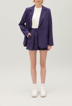 Claudie Pierlot Blazer mit Karomuster Indigoblau