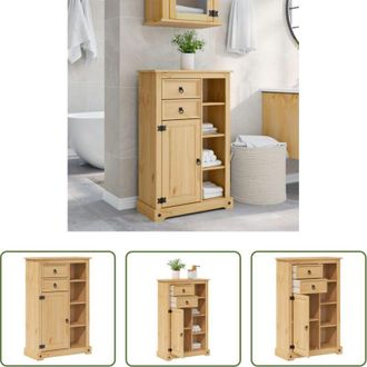 vidaXL vidaXL Kiefer Schrank - Badschrank Corona 70x33x110 cm Massivholz Kiefer