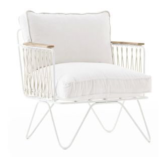Honor&eacute; Fauteuil Croisette blanc epoxy, coton Honor&eacute;
