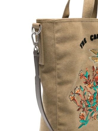 Paul Smith Floral Embroidery Canvas Tote Bag - Beige