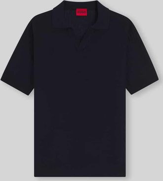 HUGO BOSS Regular Fit Poloshirt aus Baumwoll-Leinen-Mix Modell SEEMANT