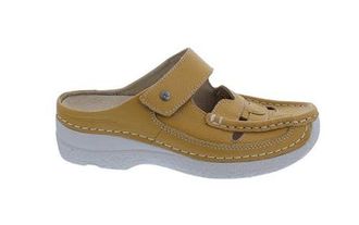 Wolky Roll Talaria 0623471-930 Sabots en cuir lisse, jaune ambre, jaune, 38 EU