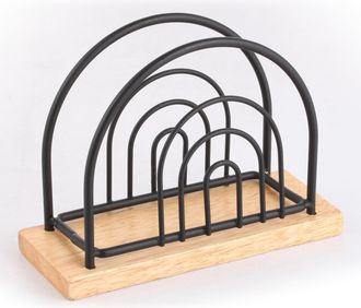 MSV Servietten Halter Kaffee Tasse Servietten Halter Tisch Servietten Halter für Tisch Esszimmer Wohnzimmer Haus Dekoration Schwarz matt Bambus