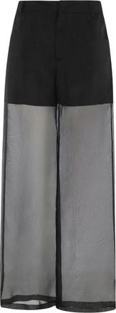 Federica Tosi Femme, Pantalons, Noir, Taille: 34 FR Pantalone 5 Tasche in Organza di Seta