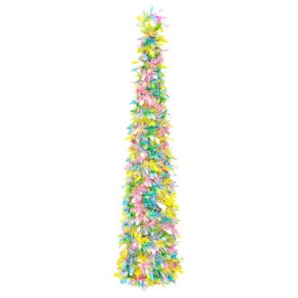 Generic Osterbaum,152 cm Ausziehbare Gl&auml;nzende Bleistiftf&ouml;rmige Pflanze - Mit Bunte Glitzernder K&uuml;nstlicher F&uuml;r Innen - F&uuml;r Innenraum, Feiertage, Winter, Tisc