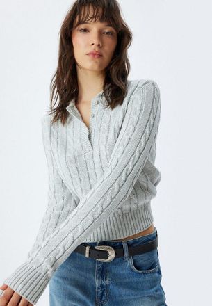 Koton Polokragenpullover Polokragen Mit Kn&ouml;pfen