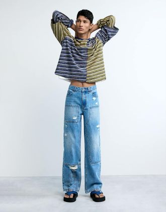 Desigual Jean &agrave; surpiq&ucirc;res - Bleu