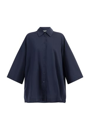 Risa Damen Oversized Hemd, Marine, XXL