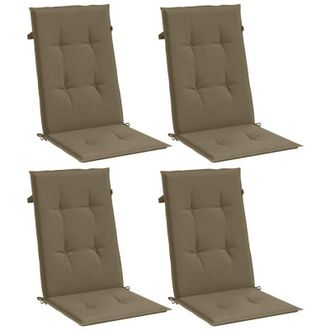 vidaXL Vidaxl - Coussins de chaise &agrave; dossier haut lot de 4 taupe m&eacute;lang&eacute; tissu