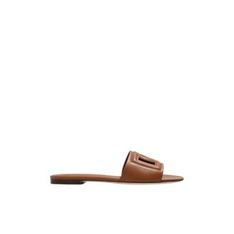 Dolce & Gabbana Femme, Chaussures, Brun, Taille: 36 EU Bianca leather mules