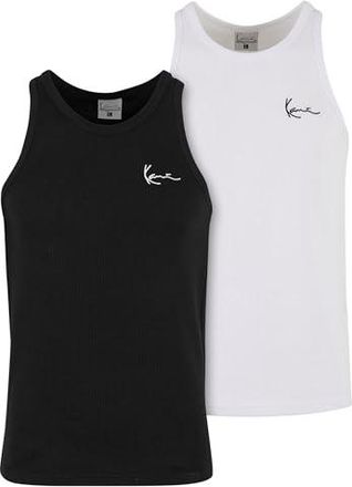 Karl Kani Lot de 2 débardeurs pour homme Chest Signature Essential Waffle, noir/blanc, S