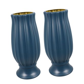 SOLUSTRE 2st&uuml;cke Zwei Friedhofsvasen Aus Kunststoff Dekorative Gedenkvasen F&uuml;r Grabblumen F&uuml;r Gr&auml;ber Mit Eleganten Arrangements Und Angemessener Kapazit&auml;t Blau