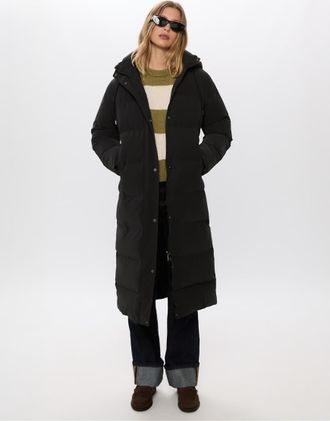 Stradivarius Doudoune longue - Noir