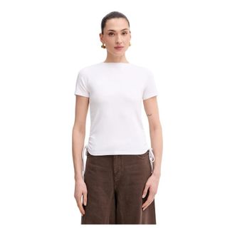 Patrizia Pepe Stretch Raffung T-Shirt - - Tops - Damen - Wei&szlig; - XS