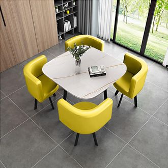 Generic 5-teiliges Esszimmer-Set, runder Tisch und 4 St&uuml;hle, K&uuml;chentisch, Fr&uuml;hst&uuml;cksbar, Konferenztisch f&uuml;r Esszimmer, K&uuml;che, B&uuml;ro