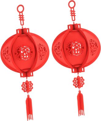 Cabilock Handgemachter Filz Laternenanh&auml;nger Rote Chinesische Laterne H&auml;ngend Festliche Neujahrsdekoration F&uuml;r Zuhause Balkon T&uuml;r