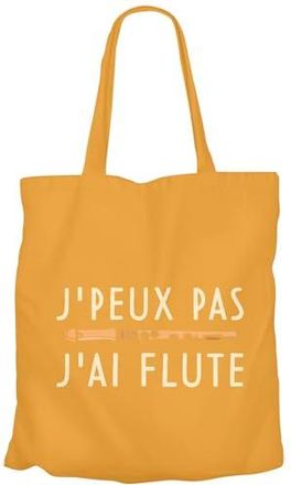 Fabulous Tote Bag Sac Shopping en Toile Orange - JPeux Pas Jai Flute Musique Instrument Classique - 10 L