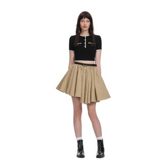 Self Portrait Baumwoll-Minirock - - Skirts - Damen - Braun - XS